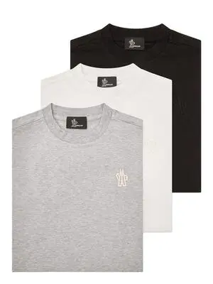 Moncler Logo Patch Cotton Blend T-shirt Pack - Multicolor
