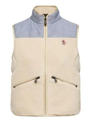 Moncler Teddy & Chambray Vest - Beige