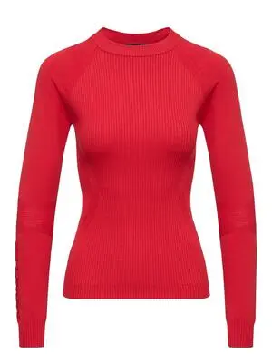 Moncler Viscose Blend Crew Neck Sweater - Red
