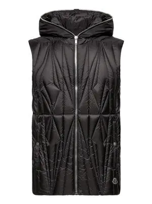 MONCLER + RICK OWENS X Rick Owens Geocamo Ziplock Hooded Down Vest - Black