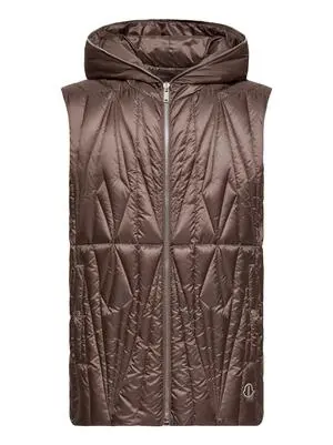 MONCLER + RICK OWENS X Rick Owens Geocamo Ziplock Hooded Down Vest - Brown