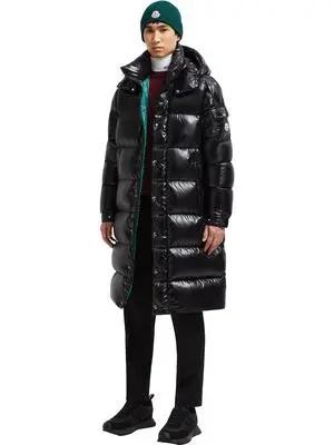 Moncler Hanoverian Hooded Long Down Jacket - Black