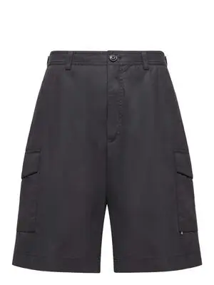 Moncler Gabardine Cargo Shorts - Blue