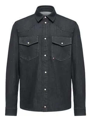 Moncler Denim Long Sleeve Shirt - Blue