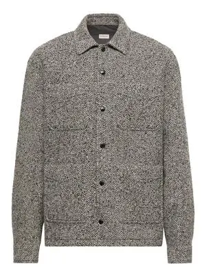 Moncler Melange Wool Blend Shirt - Grey