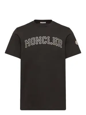 Moncler Logo Cotton T-shirt - Black