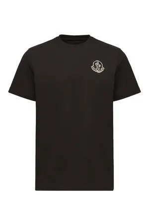 Moncler Cotton Jersey Logo Patch T-shirt - Black