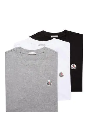 Moncler Logo Patch Cotton T-shirt - Multicolor
