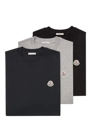 Moncler Logo Patch Cotton T-shirt - Multicolor