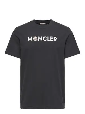 Moncler Logo Cotton T-shirt - Blue