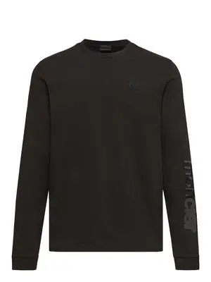 Moncler Cotton Jersey Long Sleeve T-shirt - Black