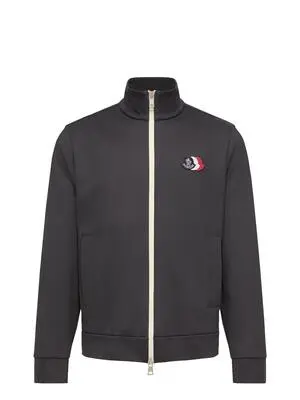 Moncler Tricolor Logo Zip-up Sweatshirt - Blue