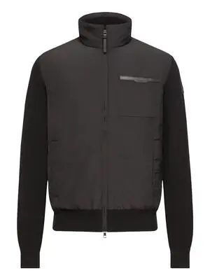 Moncler Wool & Cashmere Padded Zip-up Cardigan - Black