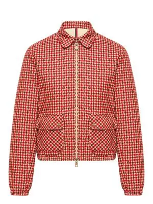Moncler Lanset Velvet Down Shirt Jacket - Red