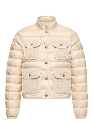 Moncler Furet Wool & Cashmere Trimmed Short Down Jacket - Beige