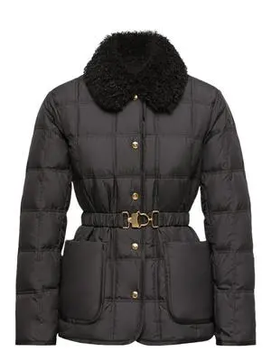 Moncler Cygnes Belted Short Down Jacket - Black