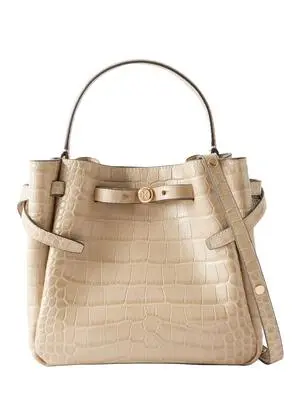 Tory Burch Croc-effect Leather Shoulder Bag - Light Brown