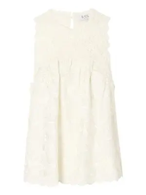 SEA Sea Alina Lace-Embroidered Satin Blouse