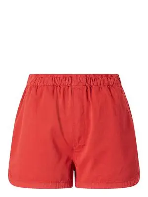 JAMIE HALLER Track Cotton-twill Shorts - Red