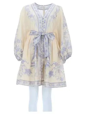 Zimmermann Indra Plunge Mini Dress - Multicolor
