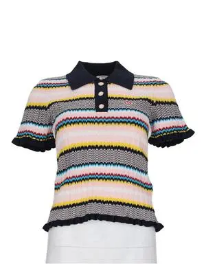 Casablanca Maglia Polo Con Motivo Chevron - Multicolor