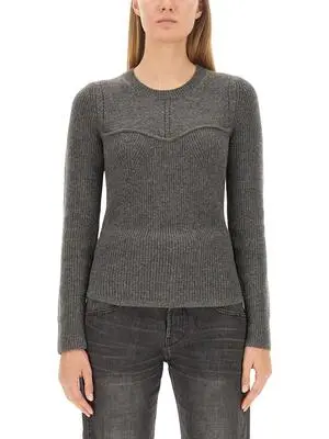 Isabel Marant Étoile ISABEL MARANT Slim Fit Knit Shirt Gray