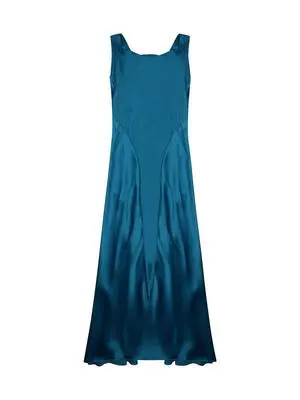 Alberta Ferretti Silk Blend Long Dress - Blue
