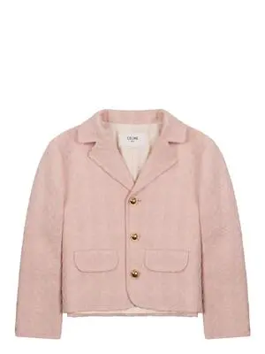Celine Textured Wool Blend Jacket - Pink