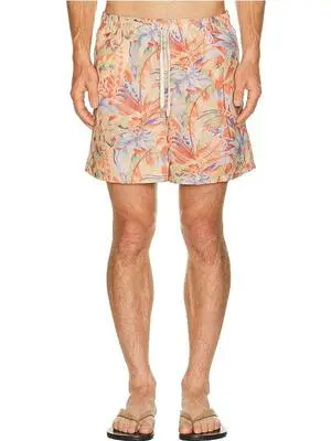 BATHER Macaw Jungle Swim Trunk - Red