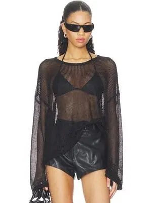 Lioness Bloom Long Sleeve Top - Noir