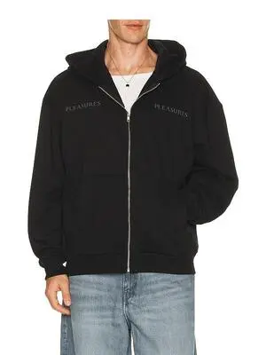 PLEASURES Spine Full Zip Hoodie - Black