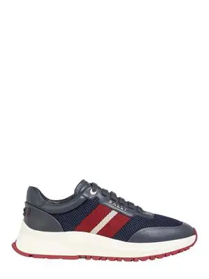 Bally Daryn Mesh And Leather Sneakers - Navy
