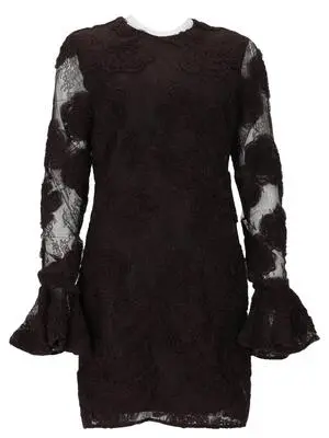 ROTATE BY BIRGER CHRISTENSEN 3d Floral Mini Dress - Brown