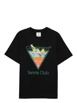 Casablanca T-shirt Con Stampa - Black