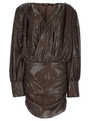 ROTATE BY BIRGER CHRISTENSEN Sequin Mini Dress - Brown