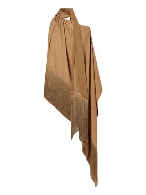 TALLER MARMO Atlas Fringed Crepe Blouse - Brown