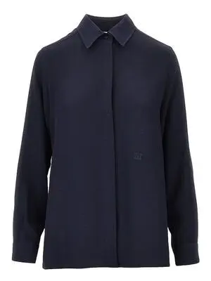 Max Mara Max Mara Silk Cady Shirt Blue