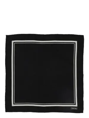 TOM FORD Fazzoletto Da Taschino Con Bordo Tono Su Tono - Black