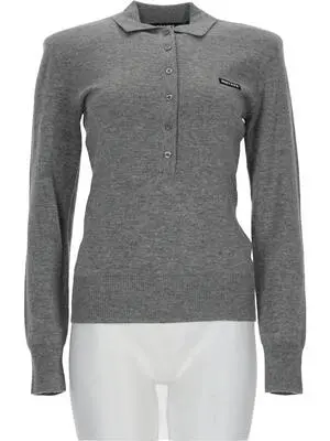 ROTATE BY BIRGER CHRISTENSEN Polo In Merino Wool And Cashmere - Gray