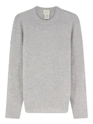 ALYSI Merino Wool And Cashmere Blend Crew Neck Sweater - Grey