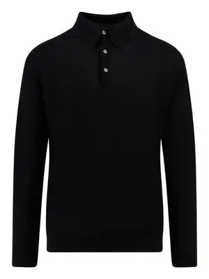 Kiton Wool Polo Shirt - Black