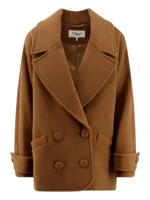 Chloé Double-breasted Wool Coat - Brown
