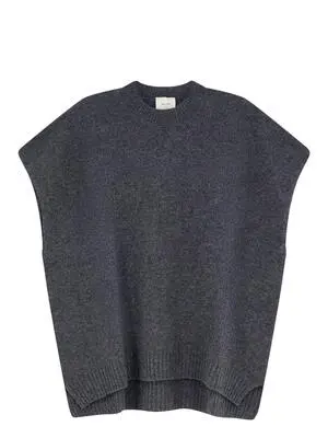 ALYSI Merino Wool And Cashmere Blend Sleeveless Sweater - Grey