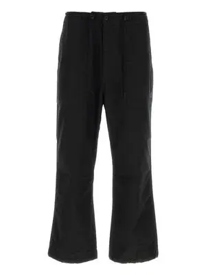 Needles Cotton Pant With Embroidered Logo - Black