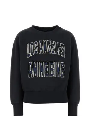 ANINE BING ANINE BING Embroidered Cotton Blend Sweatshirt