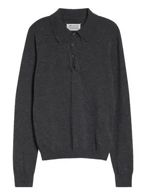 MAISON MARGIELA Twist Wool Polo Sweater - Medium Grey