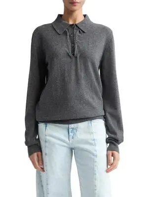 MAISON MARGIELA Twist Wool Polo Sweater - Medium Grey