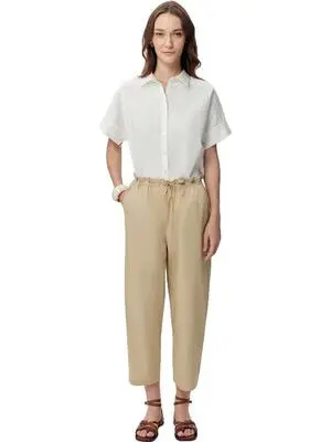 EXQUISE Exquise Drawstring Waist Woven Tapered Pants
