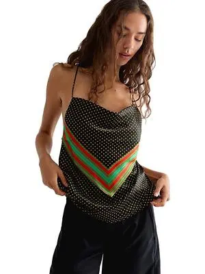 MES DEMOISELLES Apara Silk Tank - Black