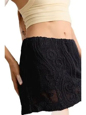 Free People My Little Micro Mini Lace Skort - Black